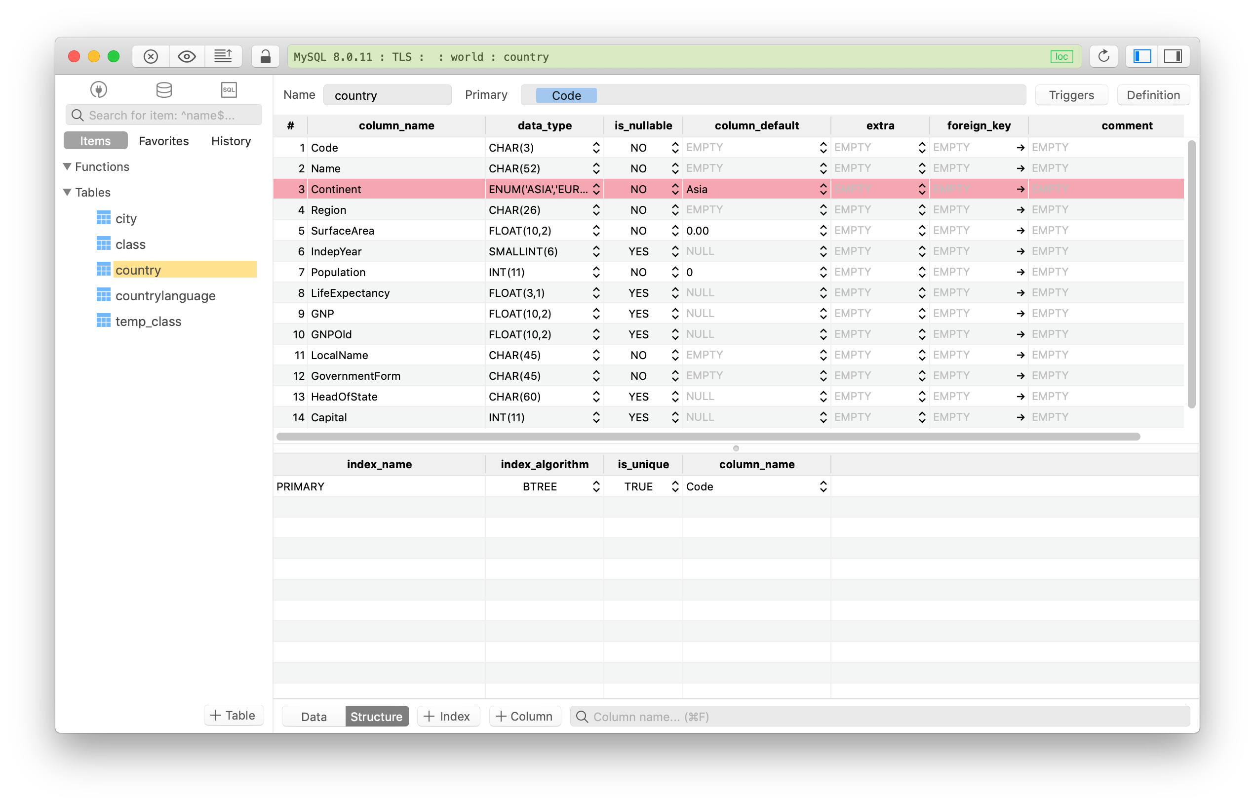 MySQL How To delete A Column In A Table TablePlus