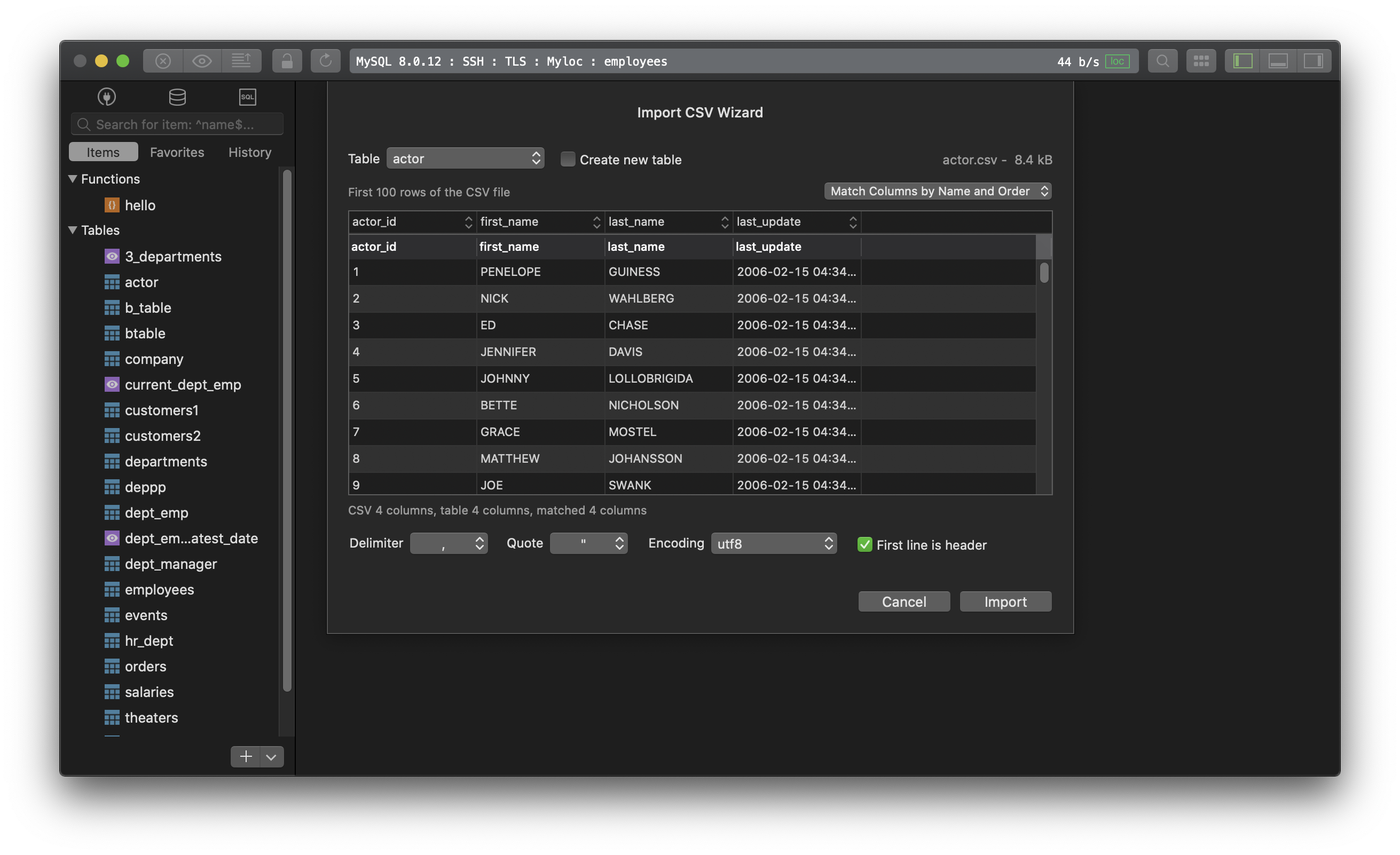 MySQL How To Import Data From A CSV File TablePlus