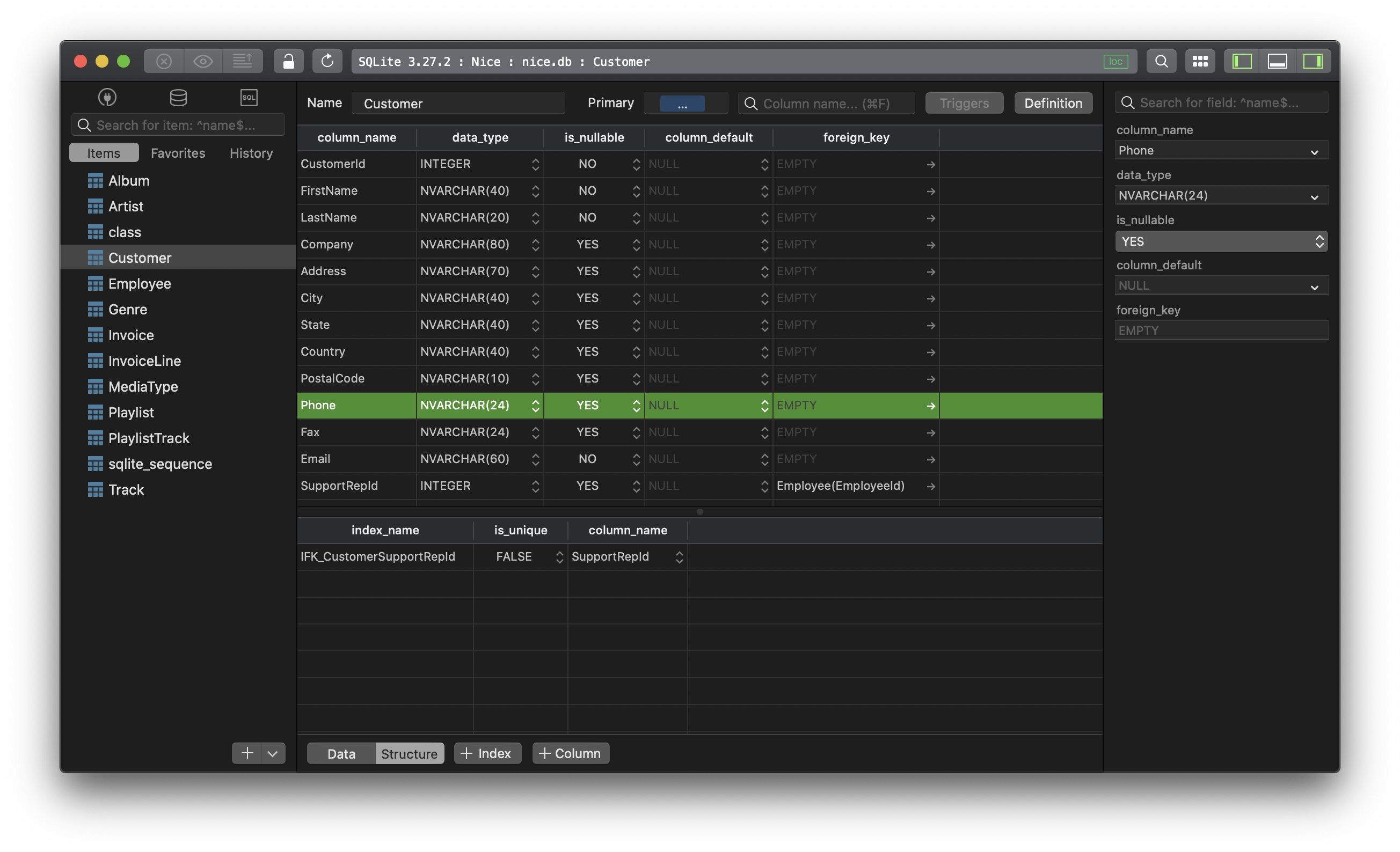 SQLite How To Show All Columns In A Table TablePlus