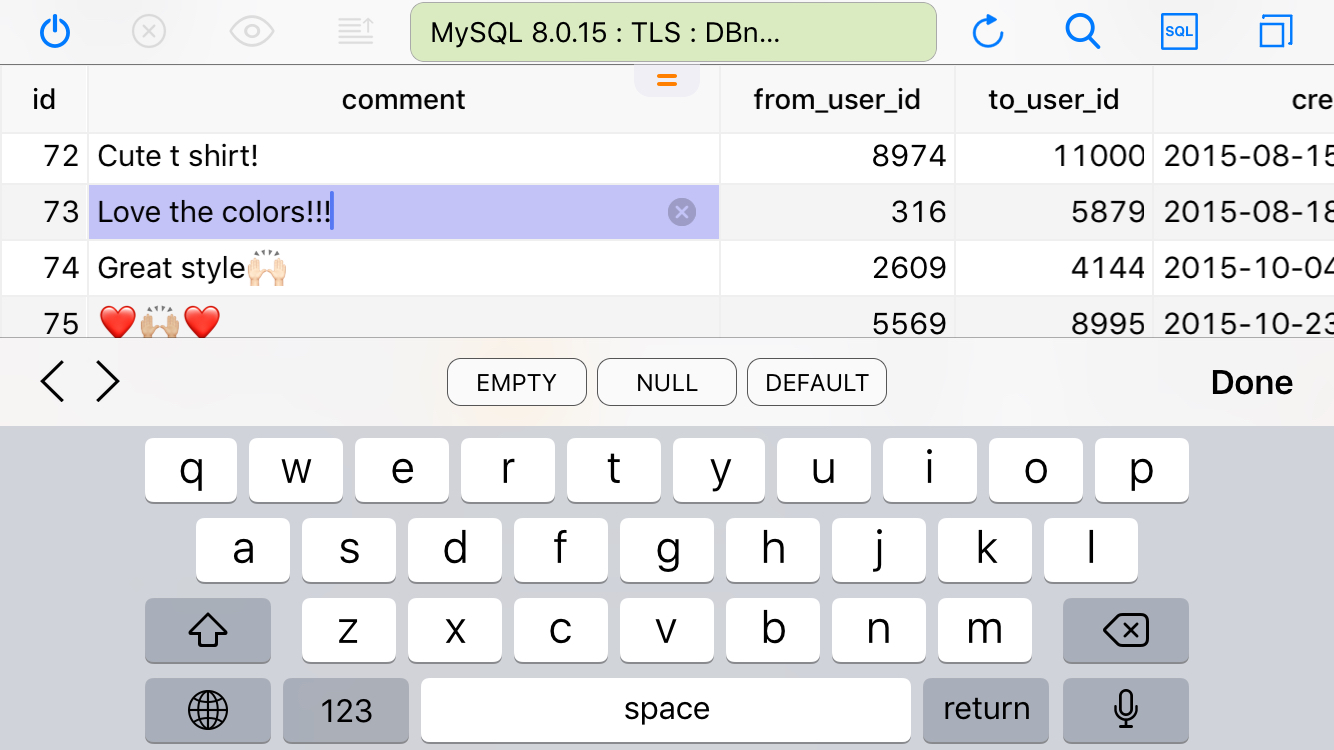 Tips to make a quick edit to your database from iPhone | TablePlus